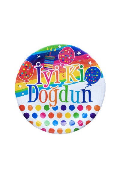 Event Party Store Tabak Gökkuşağı İyiki Doğdun 8'li Event Party Store Tabak Gökkuşağı İyiki Doğdun 8'li