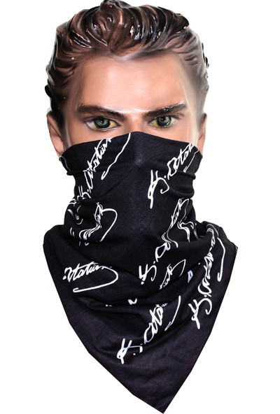 Loco Aktive K.Atatürk İmzalı Siyah Bandana Loco Aktive K.Atatürk İmzalı Siyah Bandana