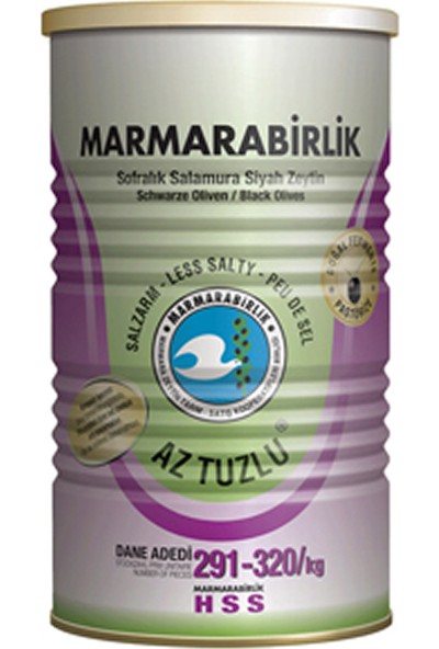 Marmara Birlik Hususi Siyah Zeytin (291-320) 800gr Marmara Birlik Hususi Siyah Zeytin (291-320) 800gr