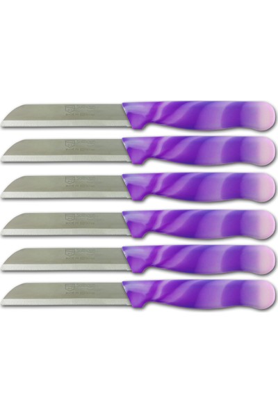 Solingen Meyve Sebze Bıçağı 6 Adet Mor Solingen Meyve Sebze Bıçağı 6 Adet Mor