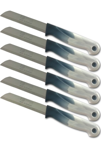 Solingen Tırtıklı Meyve Bıçağı 6'lı Set Siyah