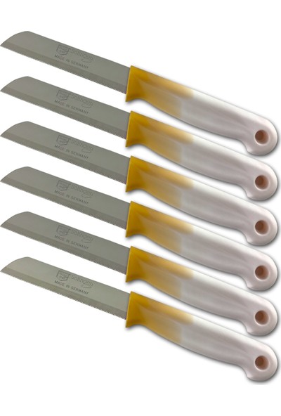 Solingen Tırtıklı Meyve Bıçağı 6'lı Set Sarı Solingen Tırtıklı Meyve Bıçağı 6'lı Set Sarı