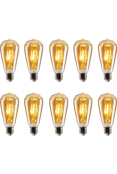 Edison St64 Flamanlı Rustik 4W Led Ampul 10'lu Dekoratif Vintage Aydınlatma Edison St64 Flamanlı Rustik 4W Led Ampul 10'lu Dekoratif Vintage Aydınlatma