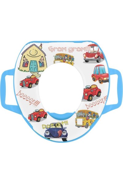 Softy Starlux Çocuk Klozet Adaptörü Beyaz Araba Desen