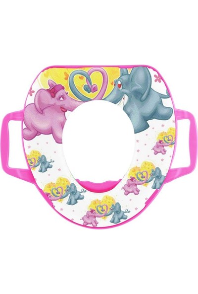 Softy Starlux Çocuk Klozet Adaptörü Pembe Fil Desen