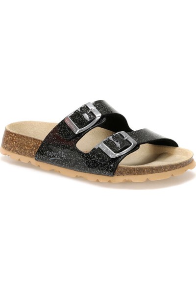 Superfit 8-00111-01-2 Siyah Unisex Çocuk Deri Terlik