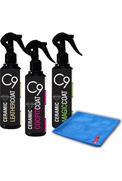 Carwax C9 Ceramic 3'lü Set & Mikrofiber Bez