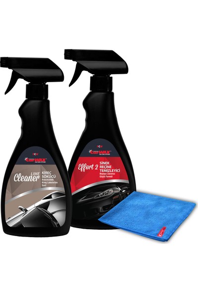 Carwax 2'li Set Effort 2 & Lime Cleaner Mikrofiber Bez Carwax 2'li Set Effort 2 & Lime Cleaner Mikrofiber Bez