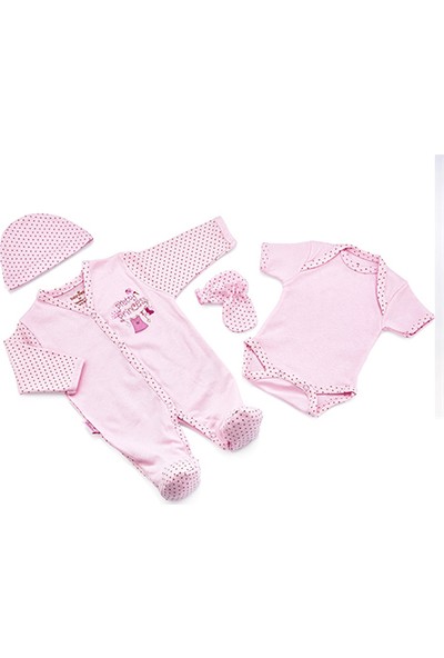 BabyJem Premature Zıbın Seti Tulumlu 4'Lü / Pembe BabyJem Premature Zıbın Seti Tulumlu 4'Lü / Pembe