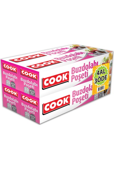 Cook Buzdolabı Poşeti Büyük Boy 30X45Cm Cook Buzdolabı Poşeti Büyük Boy 30X45Cm