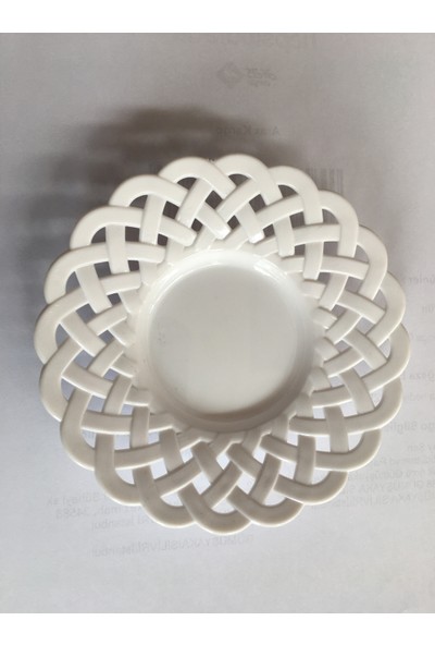 Furkan Çay Tabağı 6'lı Plastik Beyaz Hasır Desenli