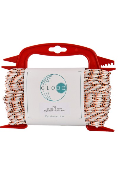 Globe 4,0 Mm Polyester Çok Amaçlı İp Halat - Beyaz-Siyah-Turuncu - 30 M. Globe 4,0 Mm Polyester Çok Amaçlı İp Halat - Beyaz-Siyah-Turuncu - 30 M.