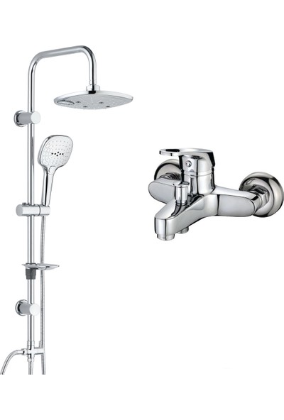 Hms Tesla Tepe Duş Seti + Wimsu Aç-Kapa Banyo Bataryası Hms Tesla Tepe Duş Seti + Wimsu Aç-Kapa Banyo Bataryası