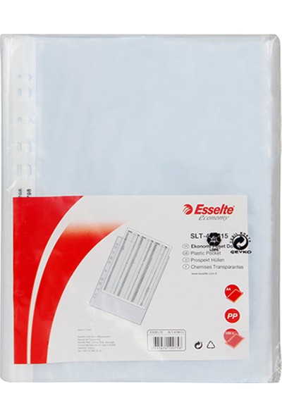 Esselte Poşet Dosya Ekonomi A4 11 Delikli (100 Adet) Buzlu 479815