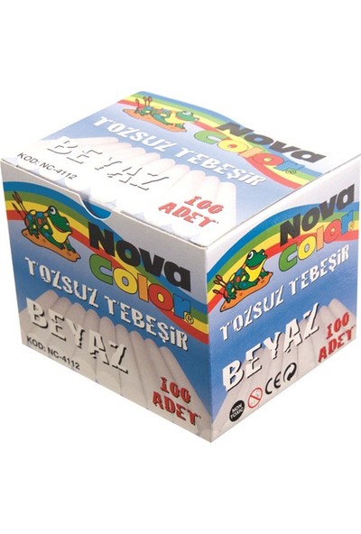 Nova Color Tebeşir 100'Lü Beyaz Tozsuz Nc-4112 Nova Color Tebeşir 100'Lü Beyaz Tozsuz Nc-4112