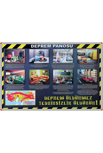 Panda 504 70X100 Türkiye Deprem Panosu (Alüminyum Çerçeve)