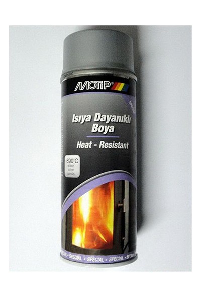 Motip 690°C Isıya Dayanıklı Gümüş Boya 400 Ml. Made in Germany 4048500334122