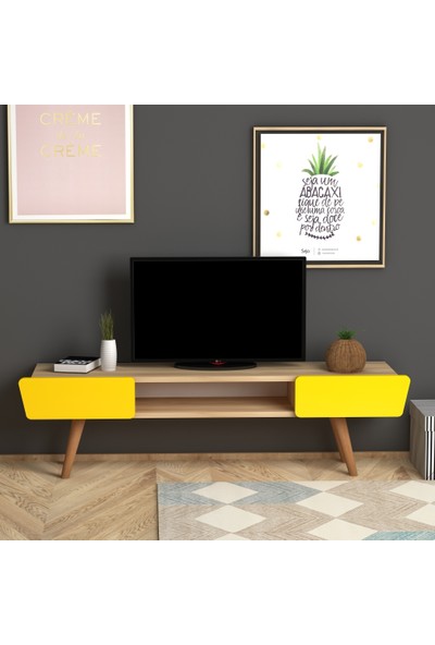 Monte Sehpa Butterfly Tv Sehpası- Meşe Sarı