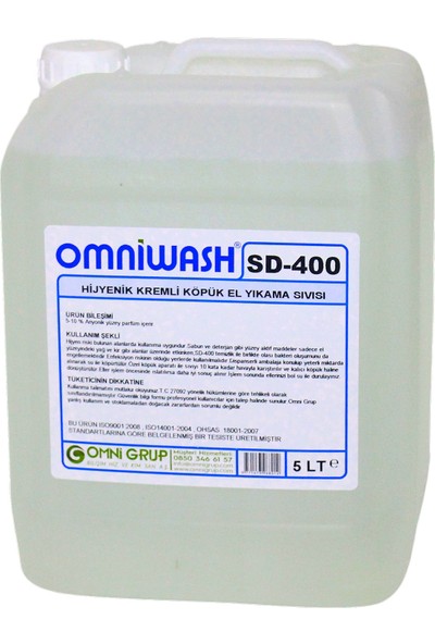 Omniwash Köpük El Sabunu 5 kg Sd400 Omniwash Köpük El Sabunu 5 kg Sd400