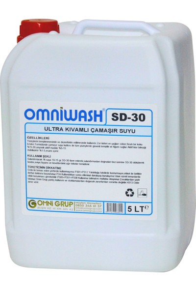 Omniwash Ultra Kıvamlı Çamaşır Suyu 5 kg Sd30 Omniwash Ultra Kıvamlı Çamaşır Suyu 5 kg Sd30