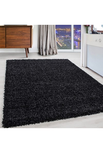 Ayyıldız Halı Shaggy Halı 50 Mm Hav Yüksekliğinde Düz Antrasit 60X110 Cm