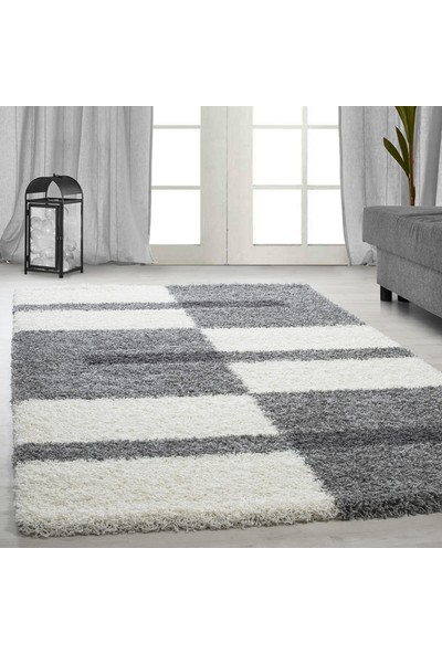 Ayyıldız Halı Desenli Shaggy Halı Kareli Ve Çizgili Motif 3 Cm Hav Yüksekliği Gri Beyaz Renkli 60X110 Cm Ayyıldız Halı Desenli Shaggy Halı Kareli Ve Çizgili Motif 3 Cm Hav Yüksekliği Gri Beyaz Renkli 60X110 Cm