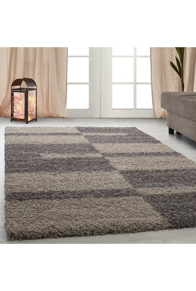 Ayyıldız Halı Desenli Shaggy Halı Kareli Ve Çizgili Motif 3 Cm Hav Yüksekliği Toprak Ve Bej Renkli 60X110 Cm Ayyıldız Halı Desenli Shaggy Halı Kareli Ve Çizgili Motif 3 Cm Hav Yüksekliği Toprak Ve Bej Renkli 60X110 Cm