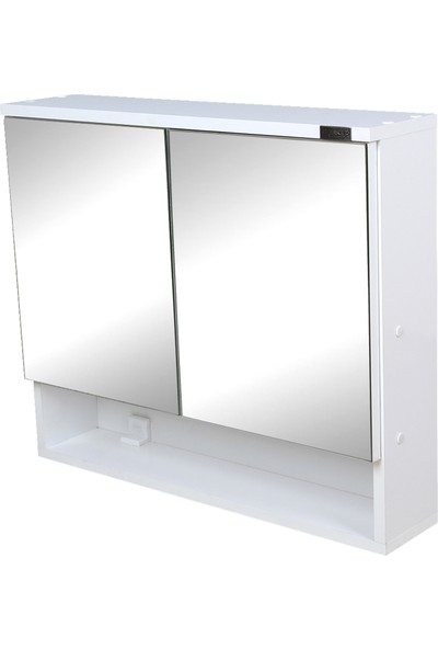 Merkez Mobilya Çift Kapaklı Aynalı Banyo Wc Dolabı