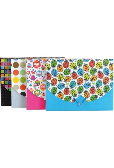 Globox 1544-13 Gözlü Baskılı Körüklü Dosya