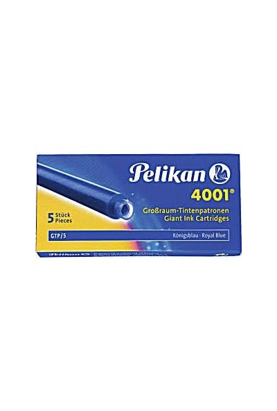 Pelikan 4001 Dolmakalem Kartuşu Dev Royal Mavi (5'li Kutu) Pelikan 4001 Dolmakalem Kartuşu Dev Royal Mavi (5'li Kutu)
