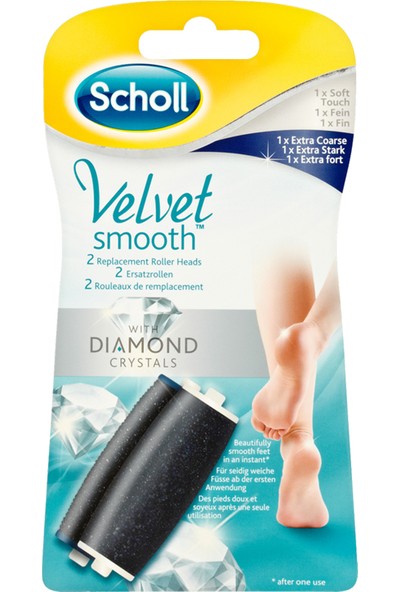 Scholl Velvet Smooth Çok Sert Deriler İçin 2'li Yedek Başlik Seti Elmas Taneleri İle Scholl Velvet Smooth Çok Sert Deriler İçin 2'li Yedek Başlik Seti Elmas Taneleri İle