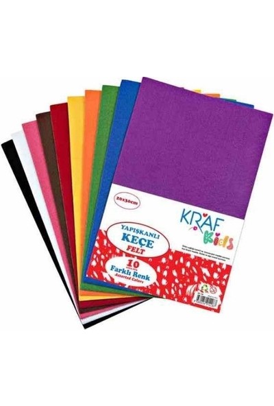Kraf Kids Keçe 20X30 Karişik 10 Lu Kk40