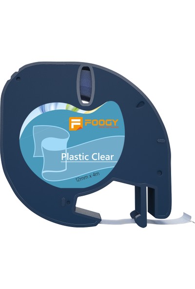Foogy Dymo LT Muadili Plastik Şerit Etiket Şeffaf Foogy Dymo LT Muadili Plastik Şerit Etiket Şeffaf