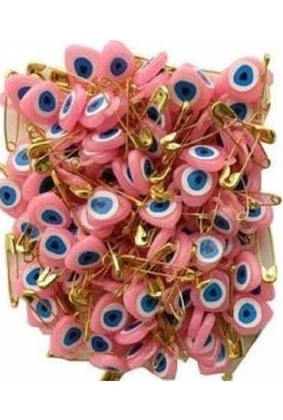 Plastik Nazar Boncuğu 50 Li Pembe