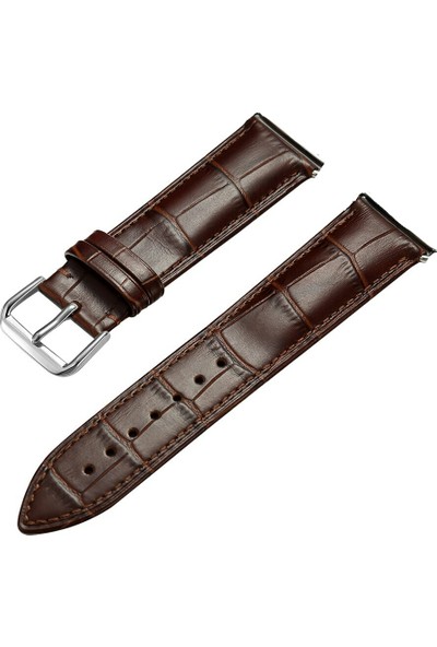 Gogoey Hakiki Deri Kahverengi Saat Kordon Kayış Kordon 22 Mm