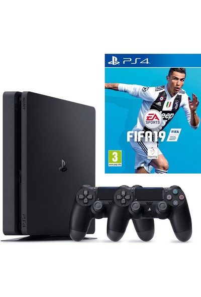 Sony Playstation 4 Slim 500 Gb Oyun Konsolu + 2. Kol + Fifa 19