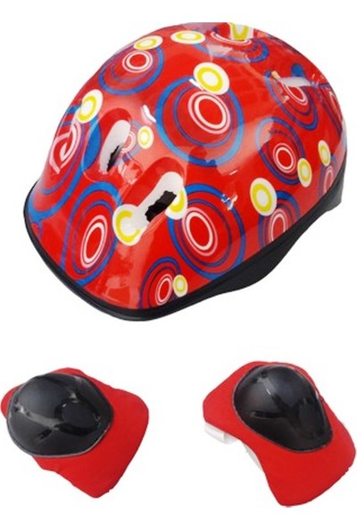 Scooter Bisiklet Kaykay Paten Kask Dizlik Dirseklik Koruma Seti Kırmızı Scooter Bisiklet Kaykay Paten Kask Dizlik Dirseklik Koruma Seti Kırmızı