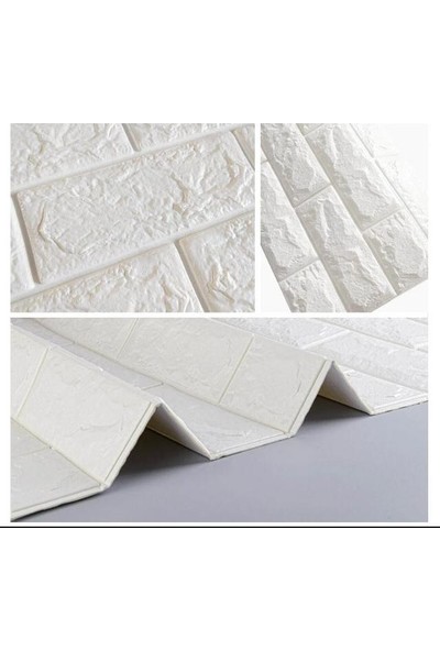 Renkli Duvarlar Kendinden Yapışkanlı Yastık Beyaz Tuğla Duvar Paneli 70x77 cm 4 Adet Renkli Duvarlar Kendinden Yapışkanlı Yastık Beyaz Tuğla Duvar Paneli 70x77 cm 4 Adet