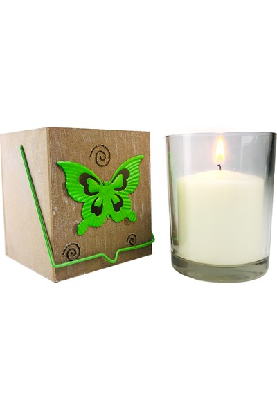 Alesta Home Metal Kelebekli Ahşap Fener Mumluk 11x11x13cm Alesta Home Metal Kelebekli Ahşap Fener Mumluk 11x11x13cm