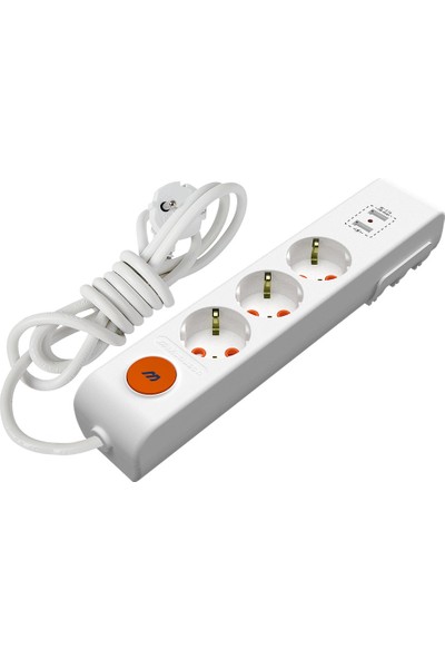 Mutlusan Ri-Tech 3'lü Usb Anahtarlı Topraklı Grup Priz Çocuk Korumalı 2 m