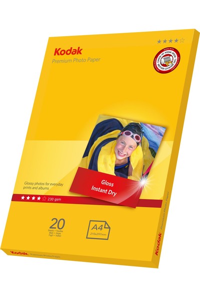 Kodak 230 Gr/M2 20X30-A4 İnkjet Fotoğraf Kağıdı - 20'Li Paket