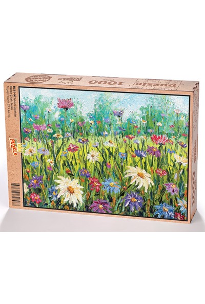 King Of Puzzle Yabani Çiçekler Ahşap Puzzle 1000 Parça (BC11-M)