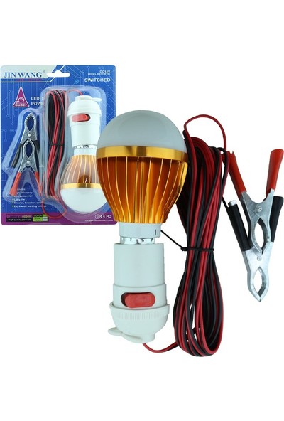 Powermaster Jinwang 12 V 5WAT Led Ampullü Akü Maşalı Oto Seyyar Lamba Powermaster Jinwang 12 V 5WAT Led Ampullü Akü Maşalı Oto Seyyar Lamba