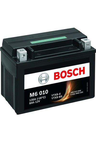 Bosch 8 Amper AGM Motosiklet Aküsü M6010