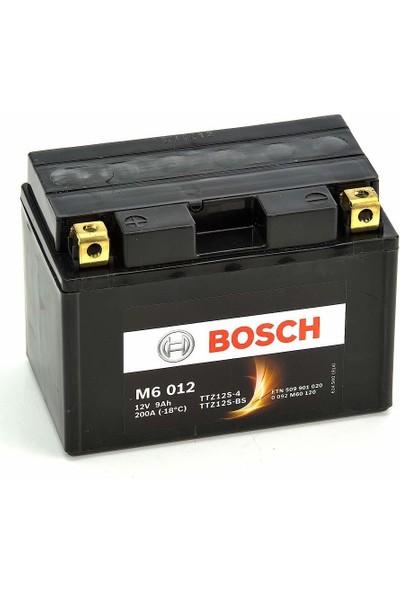 Bosch 9 Amper AGM Motosiklet Aküsü M6012 Bosch 9 Amper AGM Motosiklet Aküsü M6012