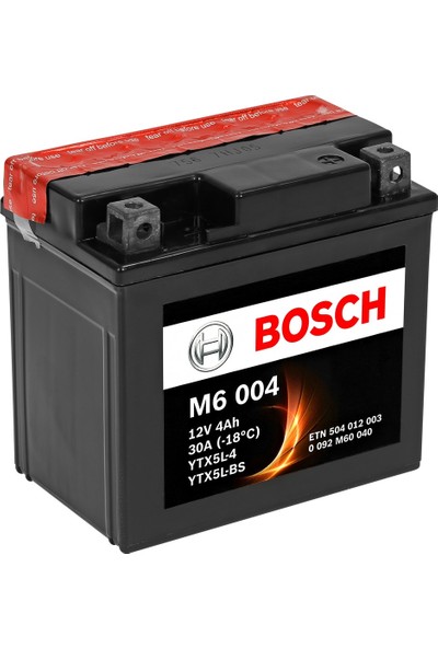 Bosch 4 Amper AGM Motosiklet Aküsü M6004