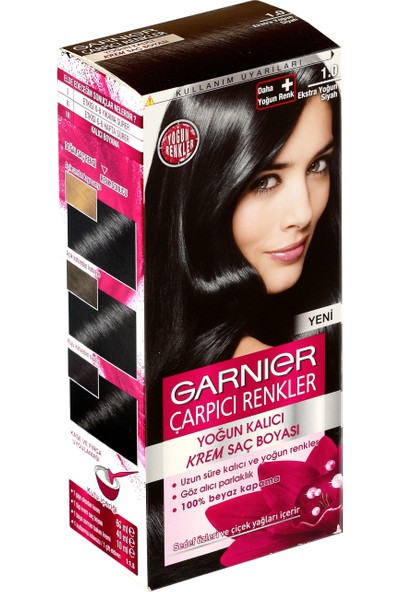 Garnier Çarpıcı Renkler 1/0 - Extra Yoğun Siyah Saç Boyası Garnier Çarpıcı Renkler 1/0 - Extra Yoğun Siyah Saç Boyası