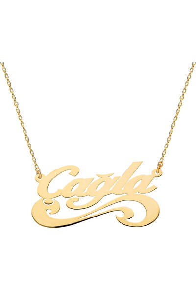 Chavin İsminize Özel Altı Desenli Gümüş İsimli Kolye Gk011 Beyaz