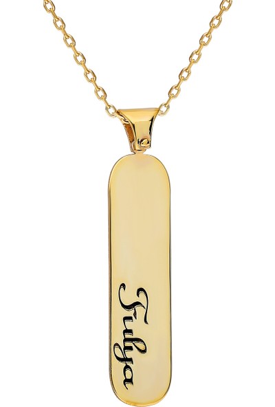 Chavin İsminize Özel Çubuk Uzun Plaka Gümüş İsimli Kolye Gk016 Sarı Chavin İsminize Özel Çubuk Uzun Plaka Gümüş İsimli Kolye Gk016 Sarı