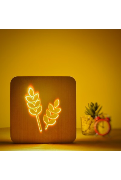 Starmood 3D 3 Boyutlu Ahşap Başak Led Masa Üstü Gece Lambası Starmood 3D 3 Boyutlu Ahşap Başak Led Masa Üstü Gece Lambası